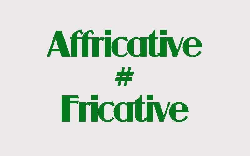 Difference between affricative and fricative in term of manner of ...