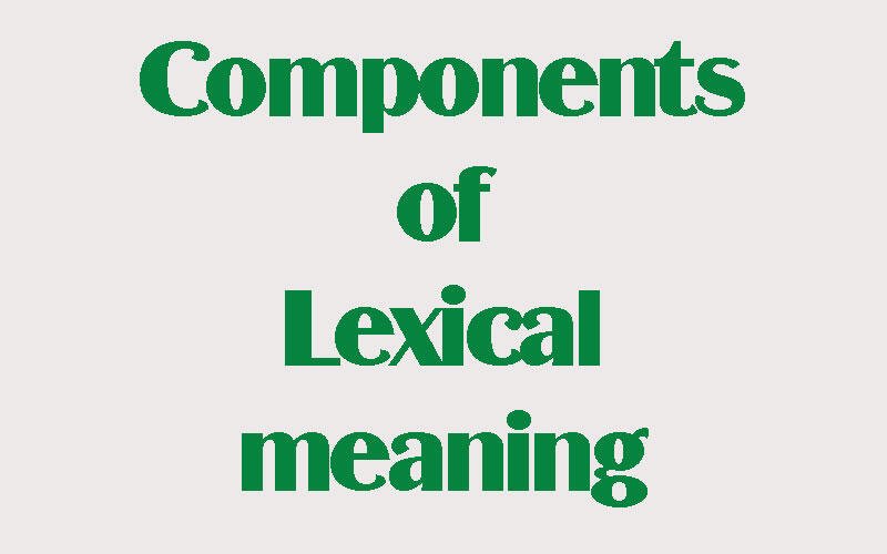 The components of lexical meaning - Quiz.io.vn